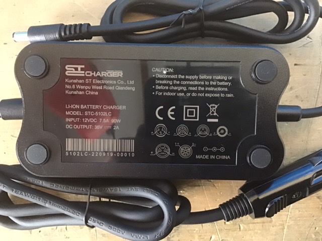 Venture 12/36 volt 2 amp battery car charger | Venture Scooters