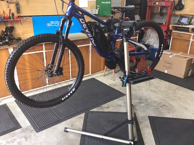 Venture folding bike workshop stand | Venture Scooters